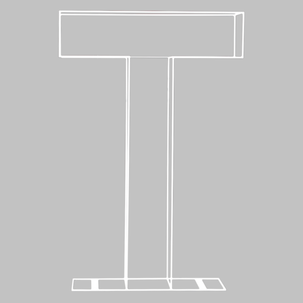 Wire Letter "T" White - 1.8m h | Social Event Hire