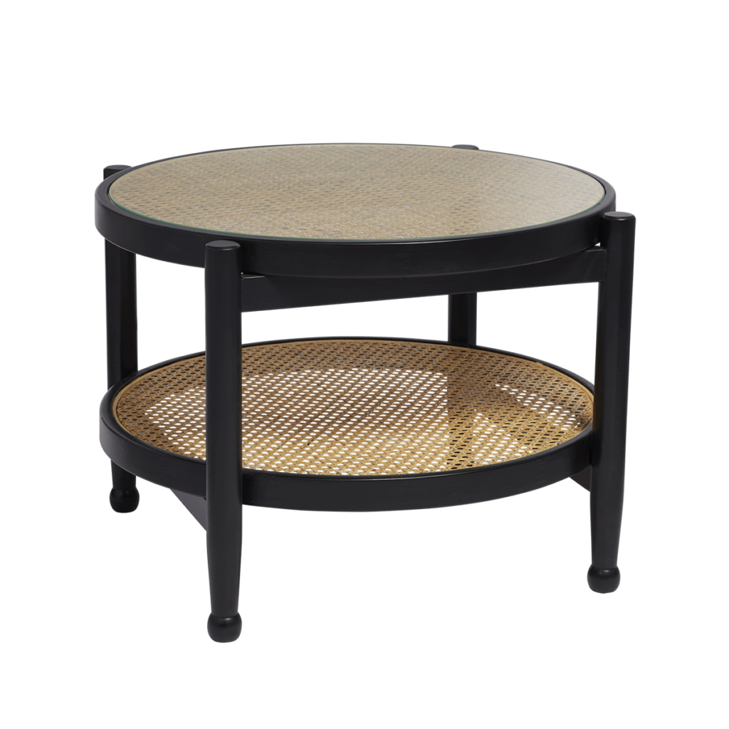 Harvey Coffee Table - Black with Glass | Social Event Hire