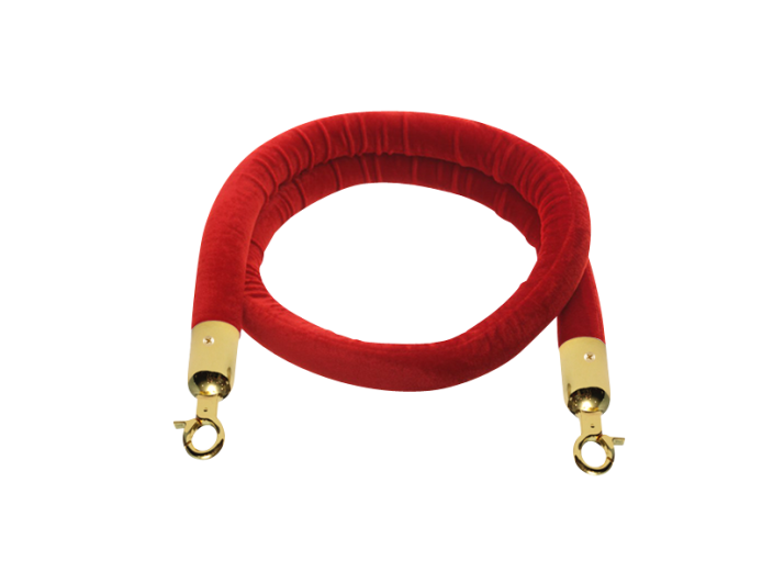 Rope Red Velvet - Gold Clips | Social Event Hire