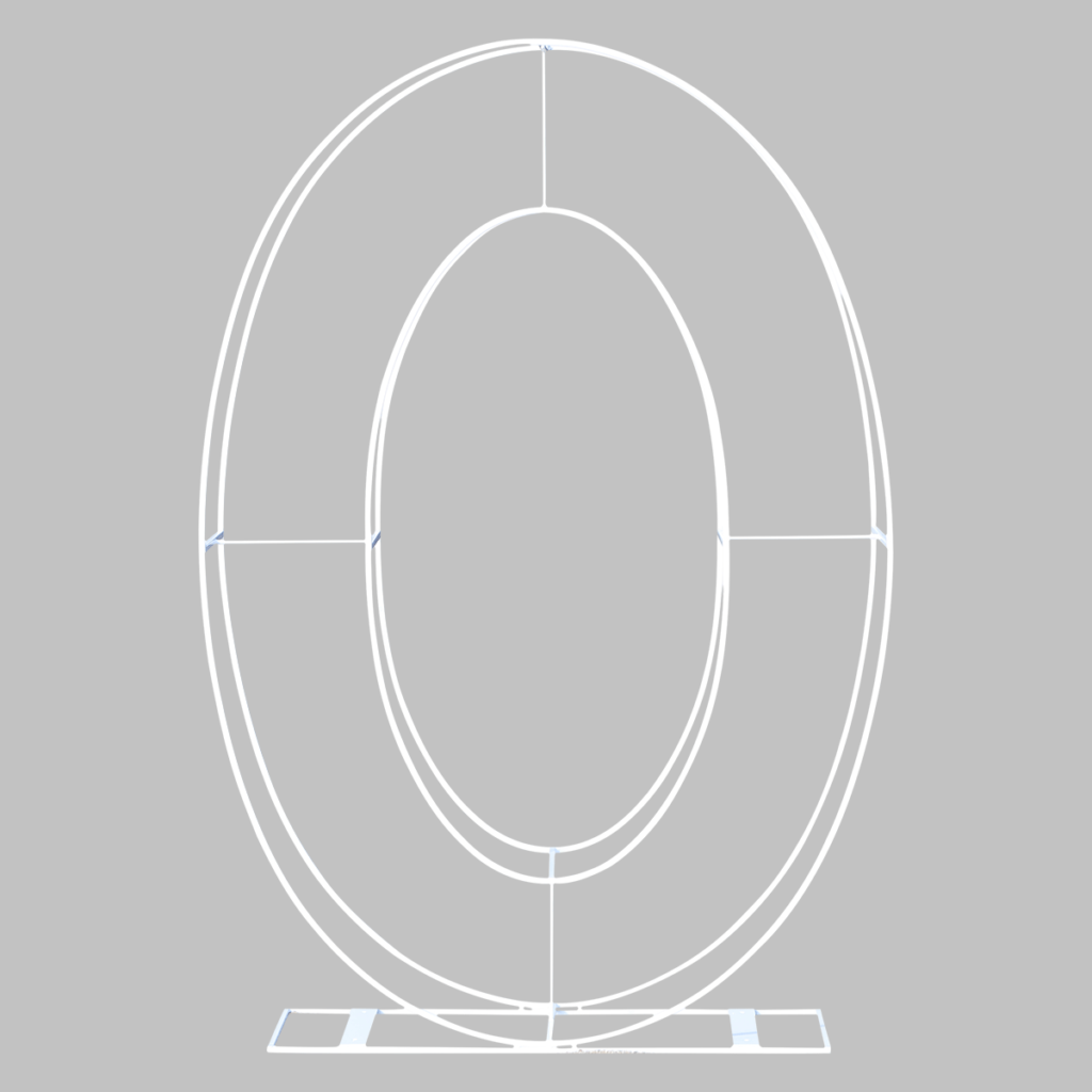 Wire Letter "O" White - 1.8m h | Social Event Hire