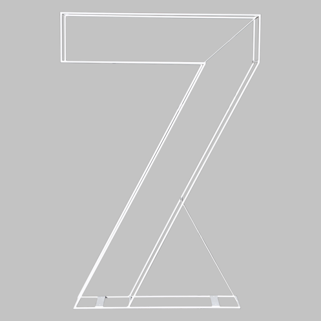 Wire Number "7" White - 1.8m h | Social Event Hire