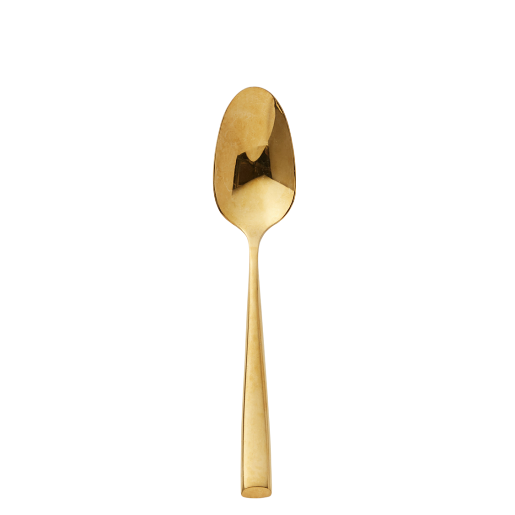 Gold Gloss Dessert Spoon | Social Event Hire