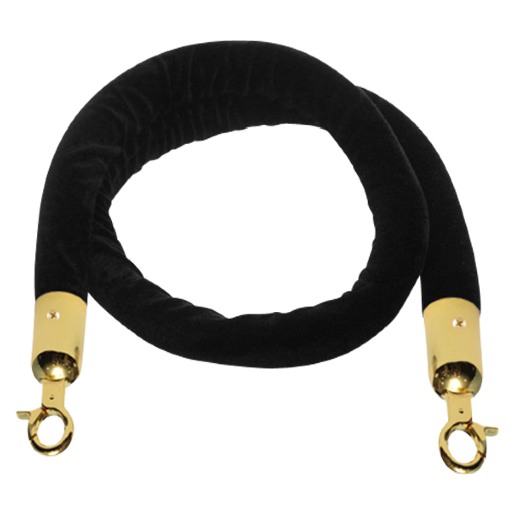 Rope Black Velvet - Gold Clips | Social Event Hire