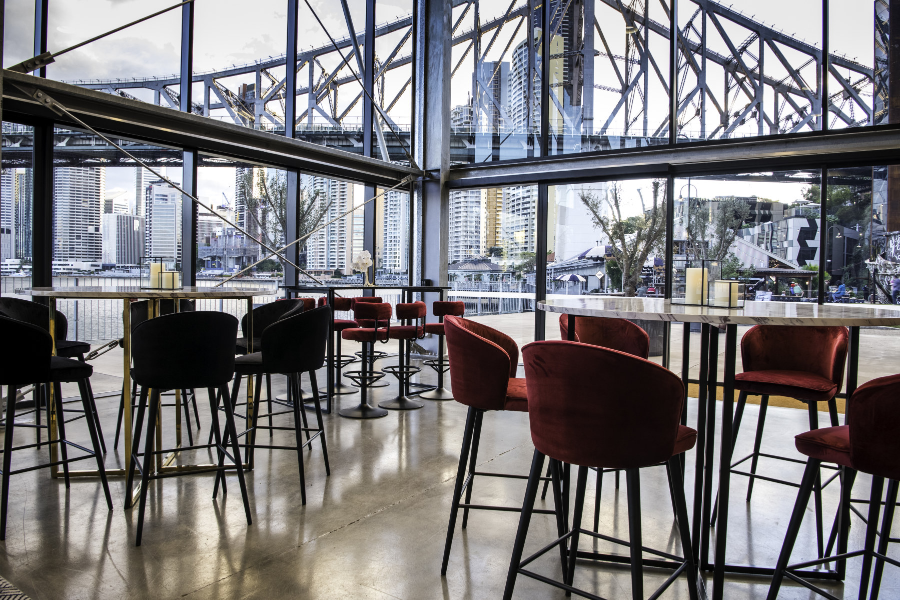 Optical Bar Table Round White Marble | Social Event Hire