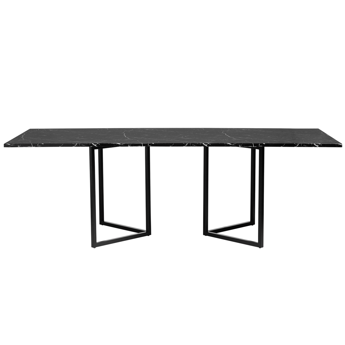 Optical Dining Table Black Marble | Social Event Hire