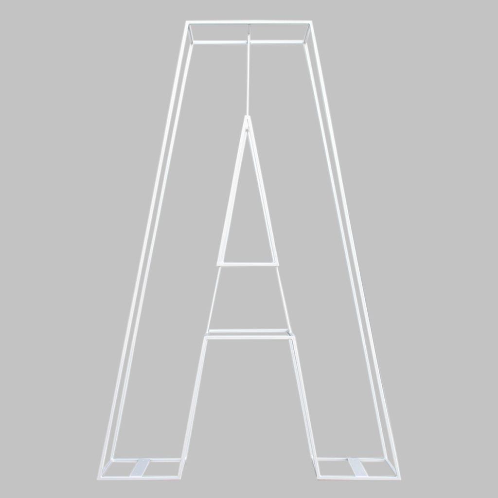 Wire Letter "A" White - 1.8m h | Social Event Hire