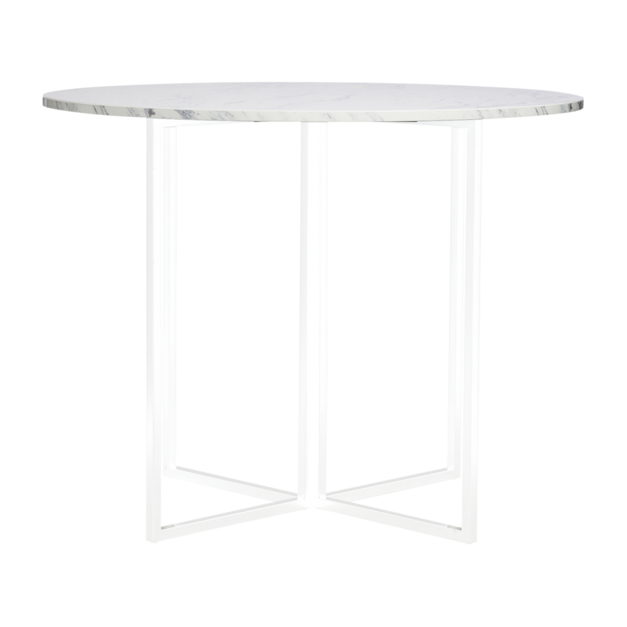 Optical Bar Table Round White Marble | Social Event Hire