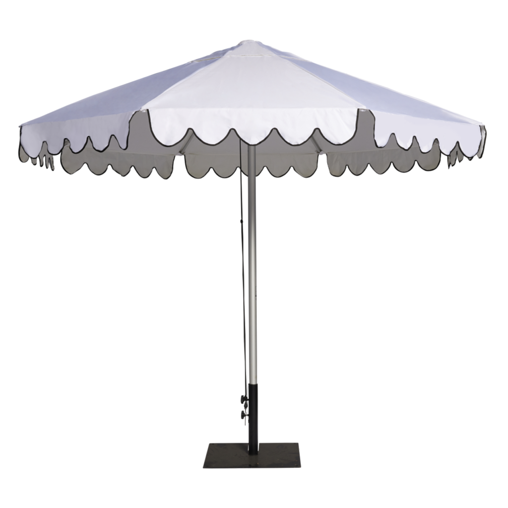 Garden Umbrella - White Scallop | Social Event Hire