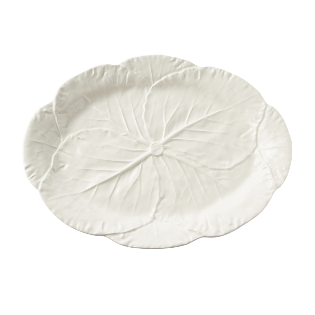 Bordallo Cabbage Platter 43cm – White | Social Event Hire