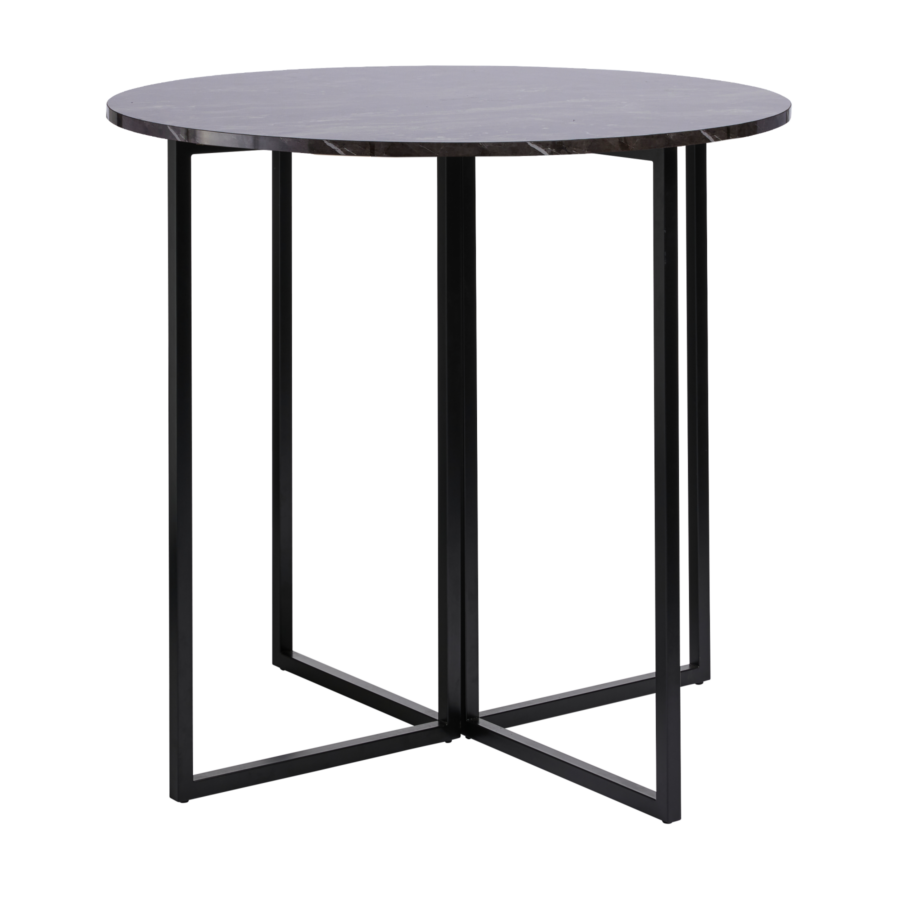 Optical Bar Table Round Graphite Marble | Social Event Hire