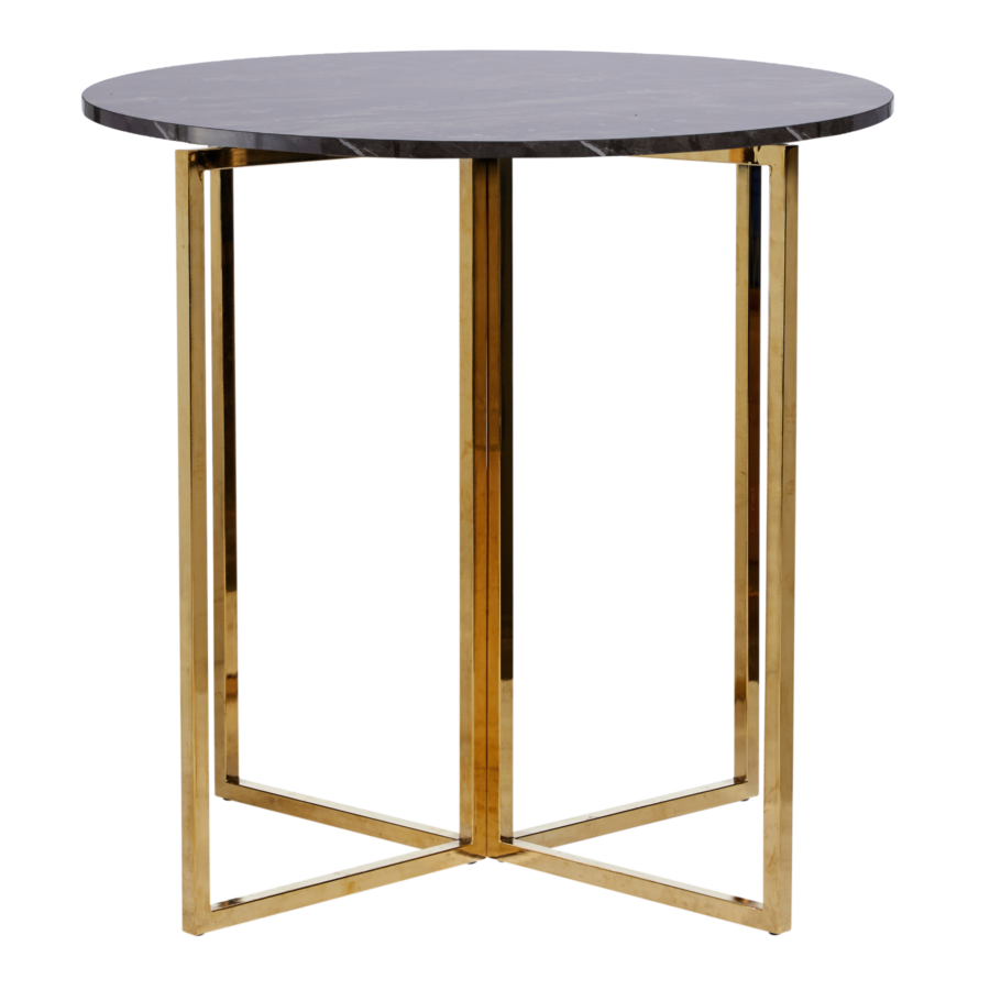 Optical Bar Table Round Graphite Marble | Social Event Hire