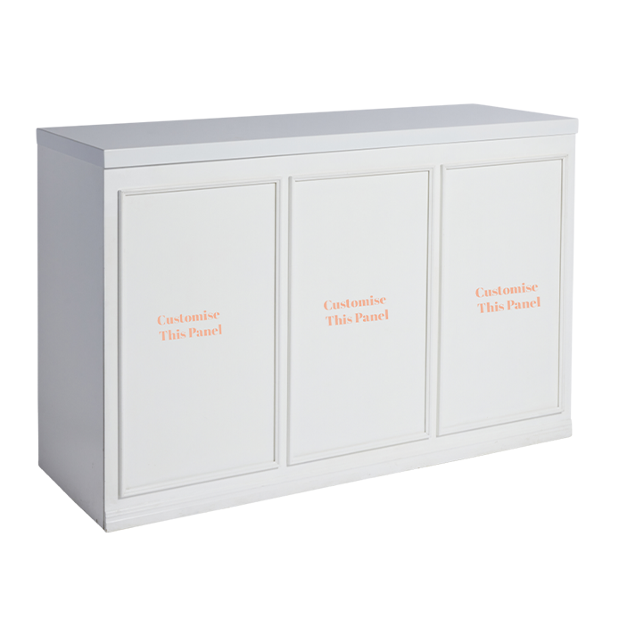 Custom Panel Bar - White with Customised Colour | Social Event Hire Custom Panel Bar - White with Customised Colour | Social Event Hire