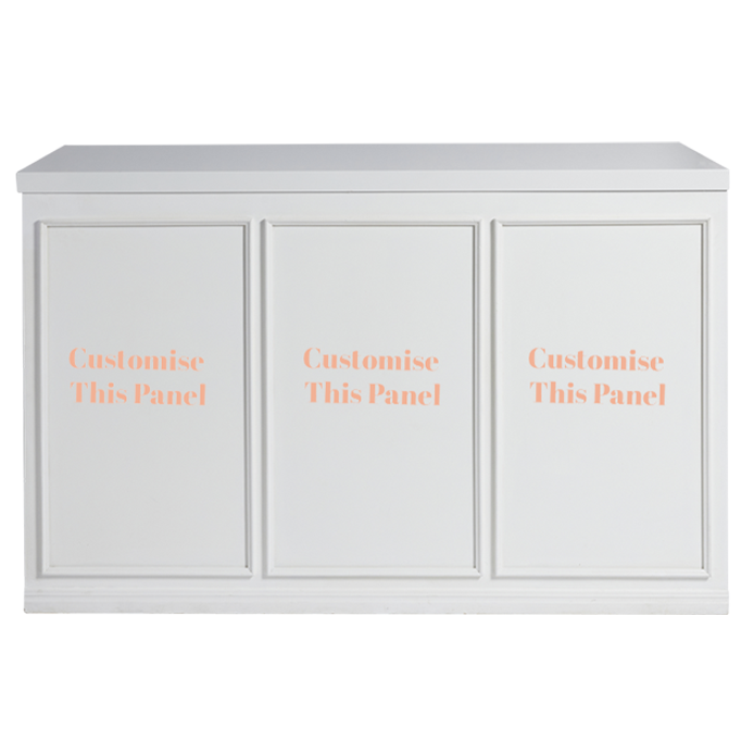 Custom Panel Bar - White with Customised Colour | Social Event Hire Custom Panel Bar - White with Customised Colour | Social Event Hire
